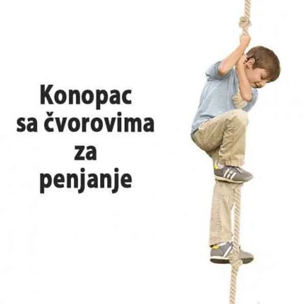 Konopac / uže za penjanje sa čvorovima 2m