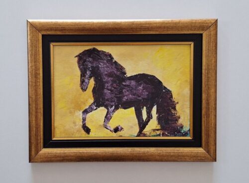 Ulje na platnu – Crni konj, prelepa slika!