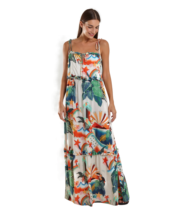 Vestido Longo Olivia Tropical Mess