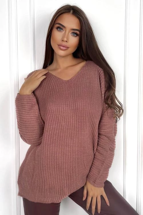 Ženski džemper sa V-izrezom