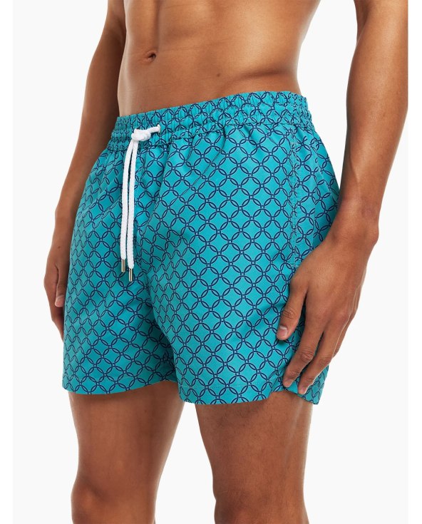 Sport Copa Print Swim Shorts Ocean Blue And Topaz Teal