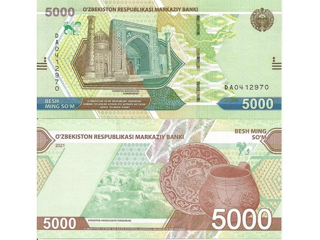 Uzbekistan 5000 som 2021. UNC