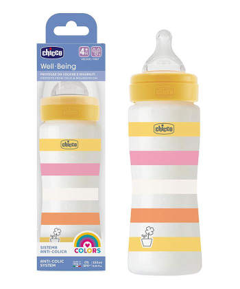 Chicco WB plastična flašica za bebe 4m+ 330ml - Yellow - A073734