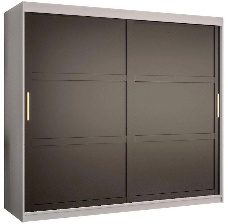 Amiro 1 klizni ormar 2 vrata 200x62x200 cm belo/crni