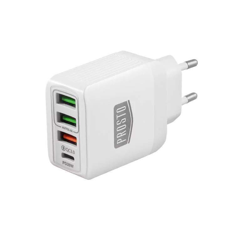 Prosto brzi punjač 38W (PD USB-C + QC USB-C + 2 USB-A)
Prosto brzi punjač 38W (PD USB-C + QC USB-C + 2 USB-A)