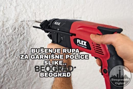 Bušenje rupa za tiplove police garnišne...