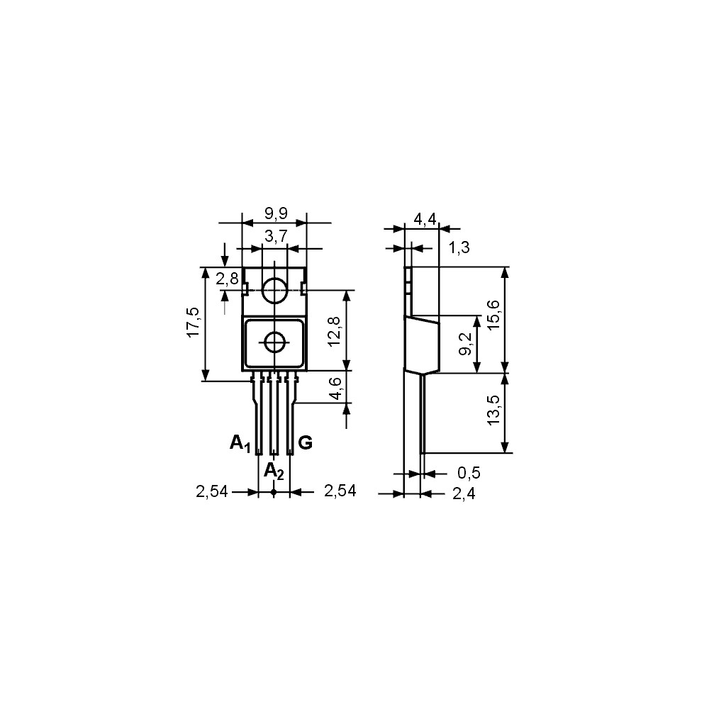 Triak 16A 800V TO220AB