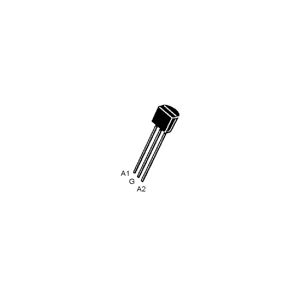 Triak 1A, 600V 5mA TO92