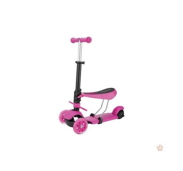 BBO Scooter Trotinet za decu sa svetlećim točkićima 3u1-Pink