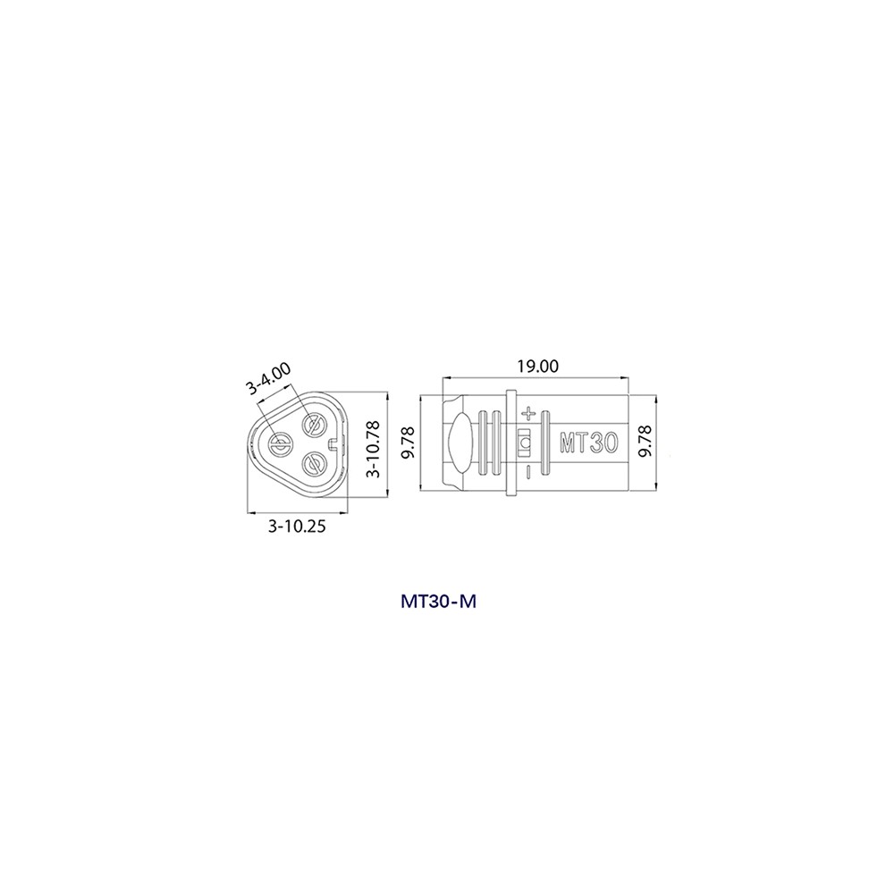 MT30 muški 3 pin za kabel 15A 500V