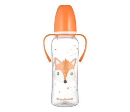 Canpol babies flasica cute animals sa ruckama 250ml (11/845) - orange ( 11/845_ora )