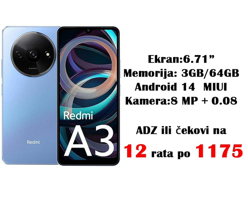 Xiaomi Redmi A3 3GB/64GB Plavi