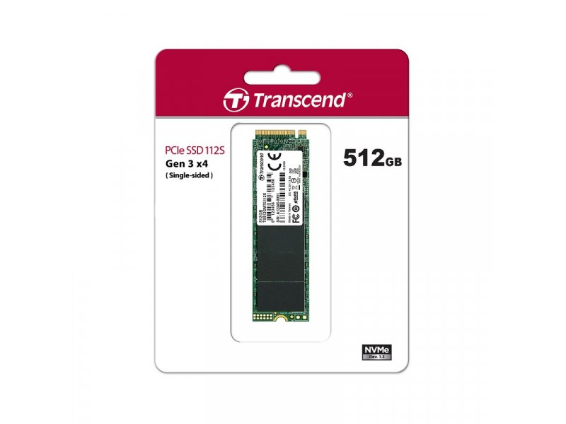 TRANSCEND M.2 512GB NVME, 2280 PCIE GEN3X4 SSD (TS512GMTE112S) CENA