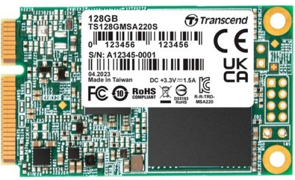 mSATA 128GB SSD, SATA III, 3D NAND, 220S Series ( TS128GMSA220S )