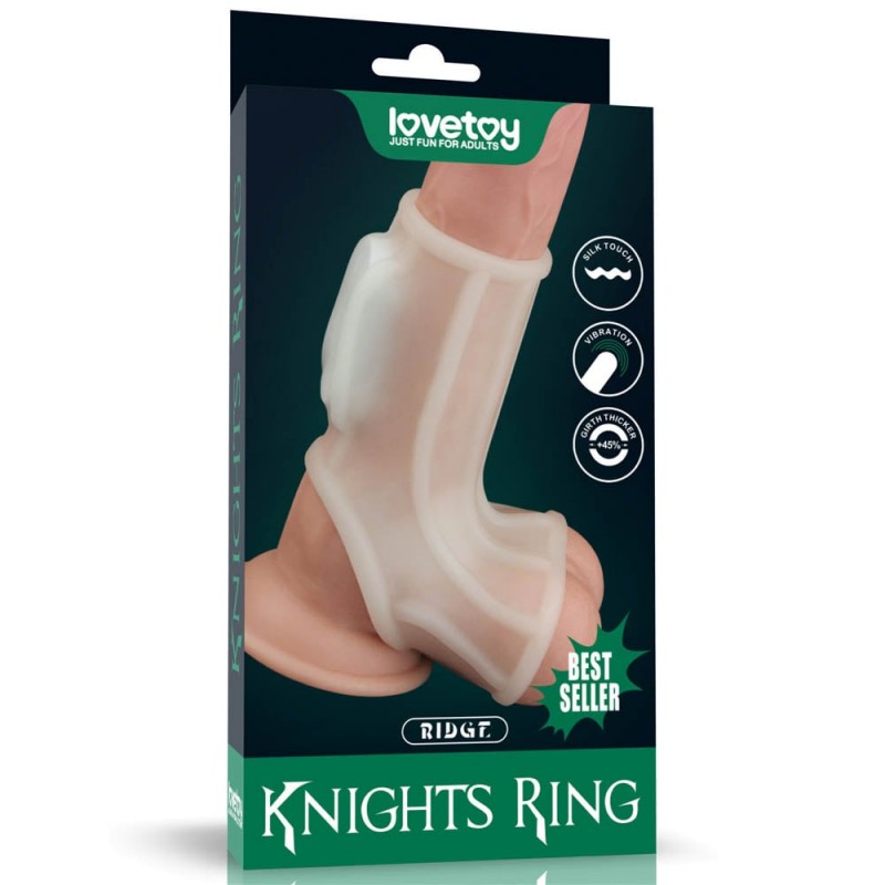 Vibrating Silk Knights Ring with Scrotum Sleeve LVTOY00604