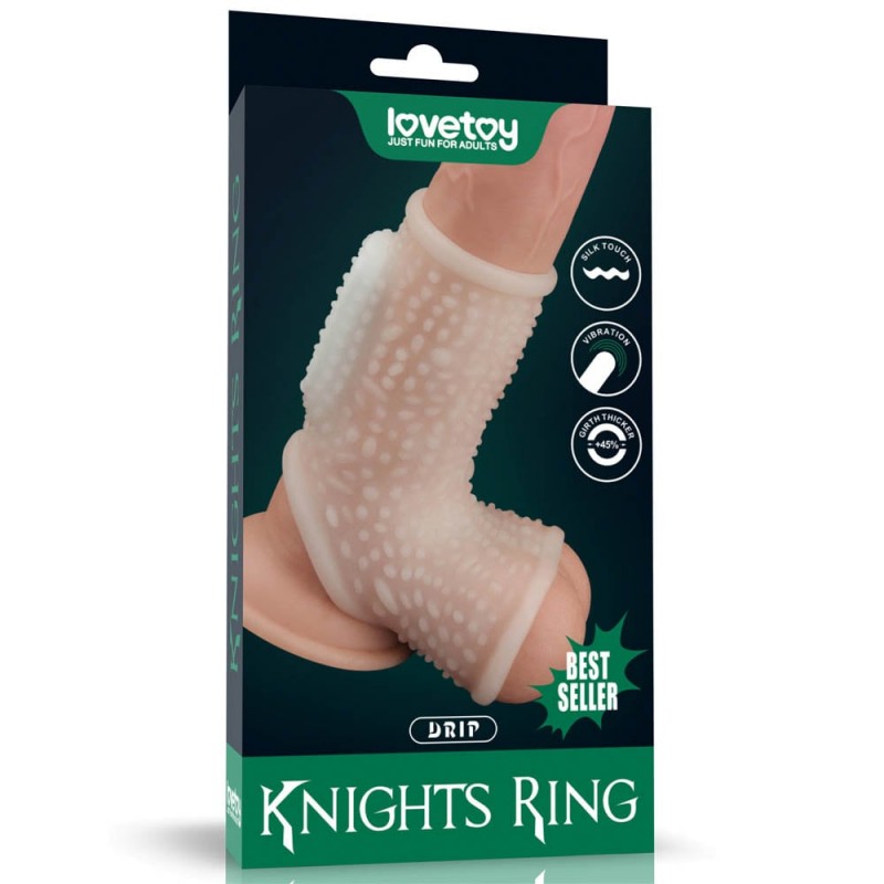 Vibrating Drip Knights Ring with Scrotum Sleeve LVTOY00640