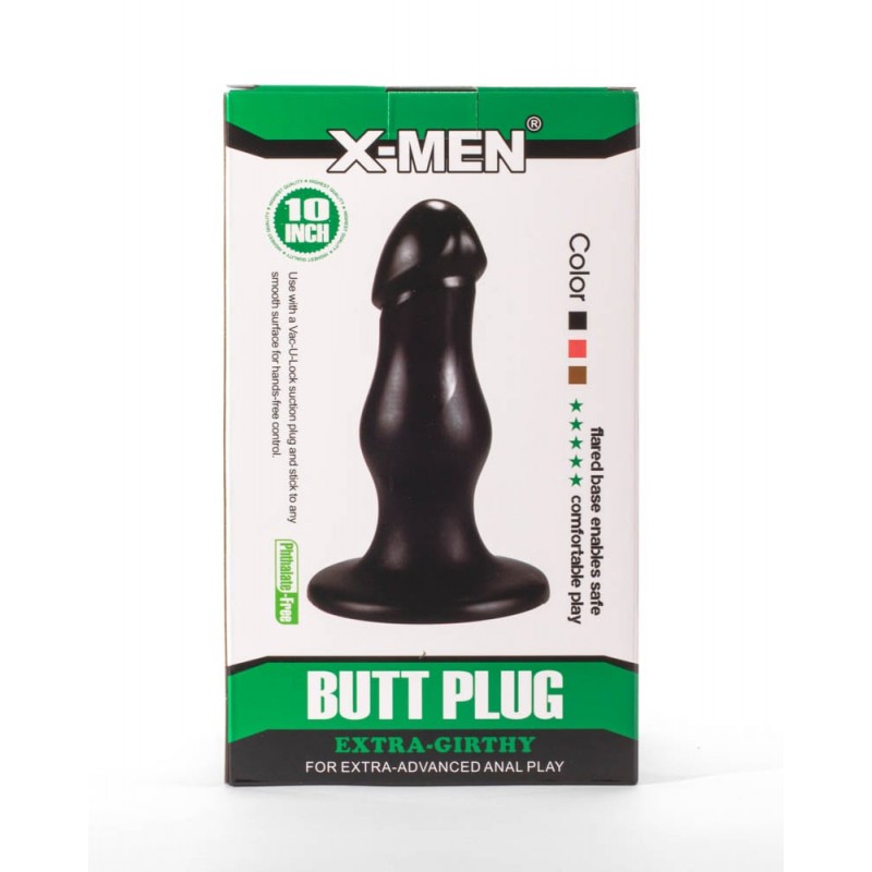X-Men 8.66" Extra Girthy Butt Plug Black II XMEN000157 / 7875