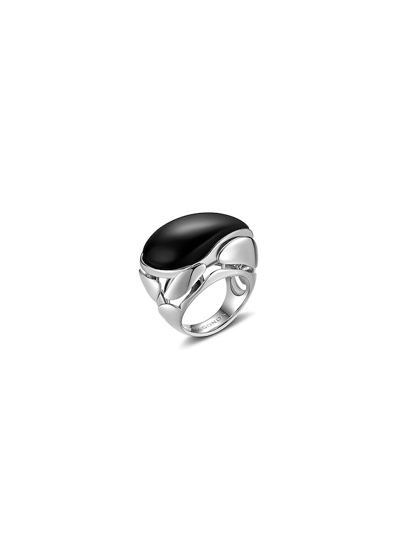 PIANEGONDA CLIPEA - Ženski srebrni prsten sa oniksom veličine 14