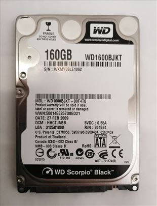 Hard disk WD 160 GB SATA 7200 RPM 2.5 inča