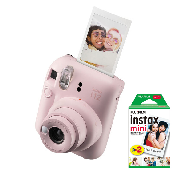 Fujifilm INSTAX MINI 12 Instant Film Camera (Blossom Pink) + duplo pakovanje papira