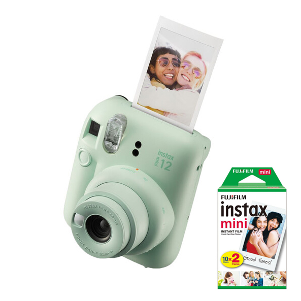 Fujifilm INSTAX MINI 12 Instant Film Camera (Mint Green) + duplo pakovanje papira