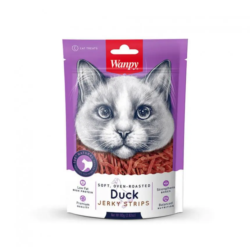 Wanpy Soft Duck Jerky Strips for Cat 80g