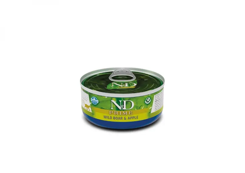 N&D Can Cat Prime Wild Boar&Apple 70g