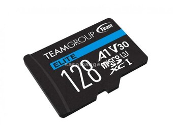 TEAM GROUP TeamGroup MICRO SDXC 128GB ELITE, UHS-I U3 V30 A1, 100/50MB/s +SD Adapter TEAUSDX128GI...