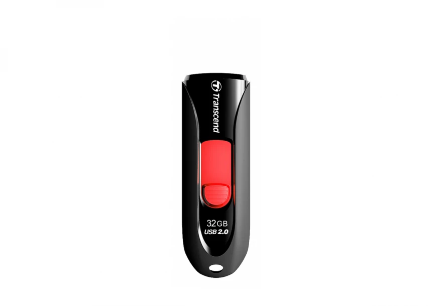 USB 32 GB, JetFlash 590K, USB2.0, 16/6 MB/s, Retractable, Black/Red