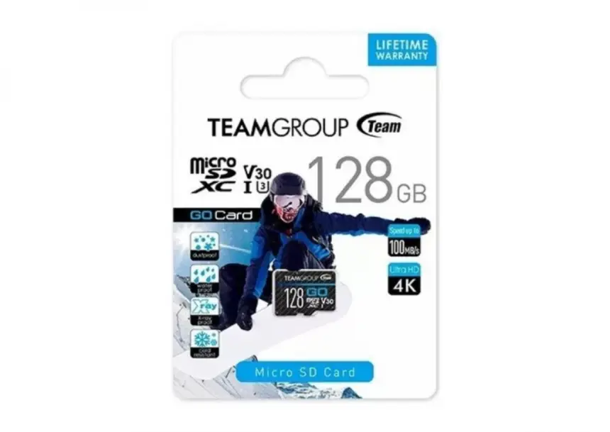 TeamGroup MICRO SDHC/SDXC 128GB GO UHS-I U3 V30, 90/50MB/s +SD Adapter TGUSDX128GU303