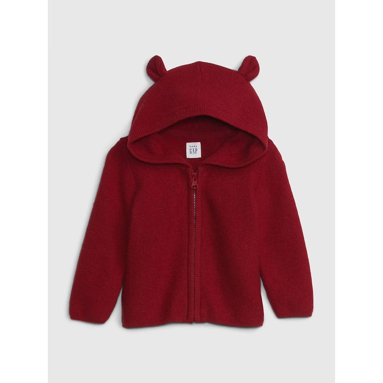 Burgundy Children's Sweater with Zipper with Hood GAP CashSoft