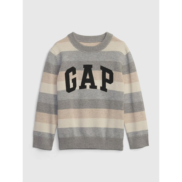 Beige-gray boys' striped sweater GAP