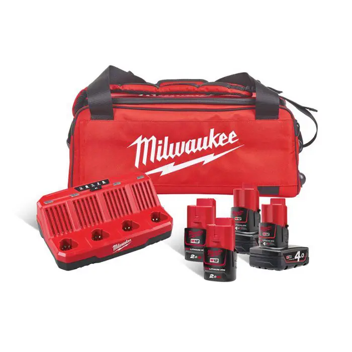 MILWAUKEE M12NRG-424B Punjač + 4 Baterije