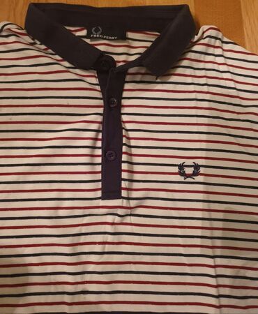 FRED PERRY original polo majica sa kragnicom, teget, bele i crvene