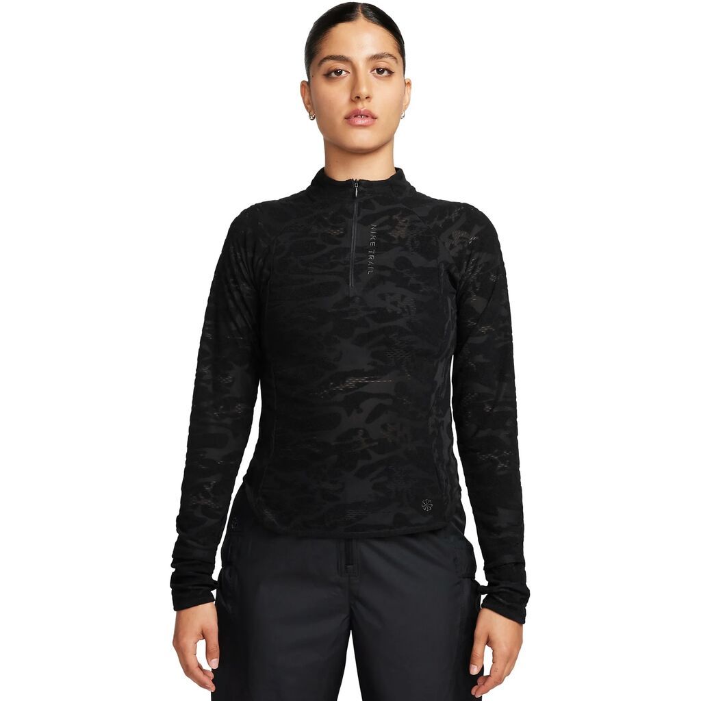 NIKE Trail Dri-FIT 1/4-Zip Midlayer Women - black/dark smoke grey vel
