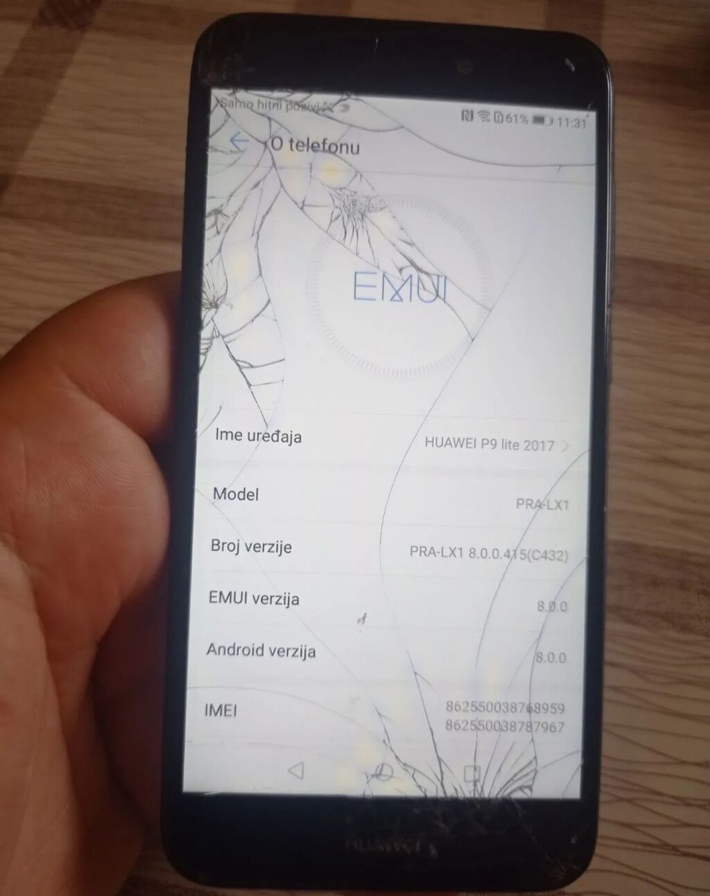 Huawei P9 lite mini, 16 GB, bоја - Crna, Broken phone, Otisak prsta