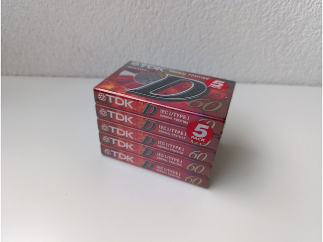 TDK D-60EB audio kasete - 5 pack