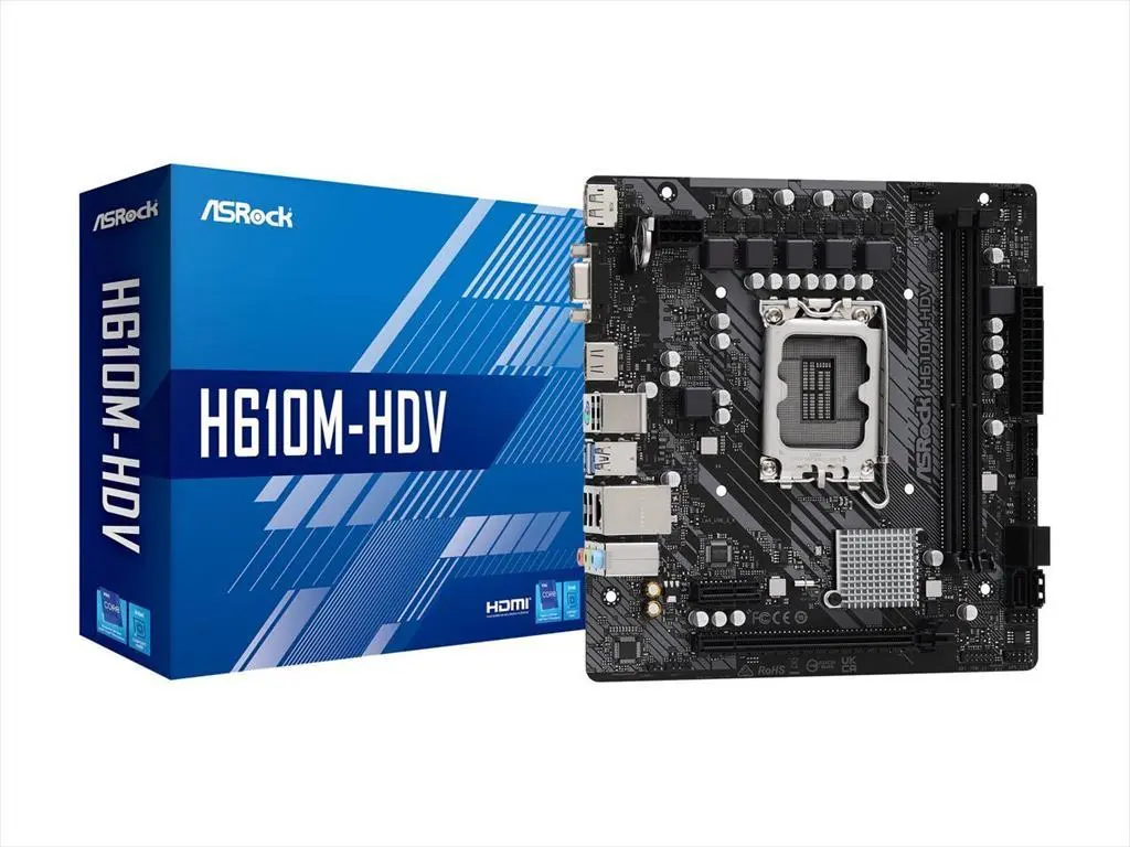 ASROCK matična ploča 1700 h610m-hdv asrock, 2kddr4 3200mhz, vga,hdmi, dp pciek16, pciek1, 4ksataiii