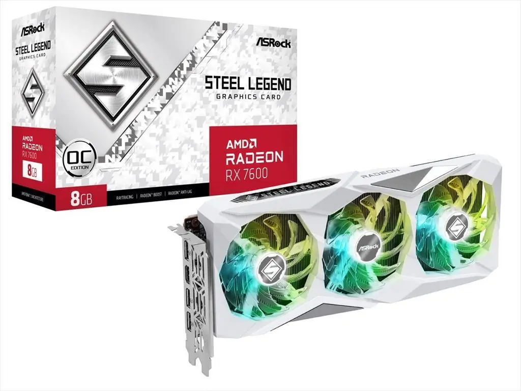 ASROCK grafička kartica VGA RKS7600 STEEL LEGEND OC 8GB GDDR6