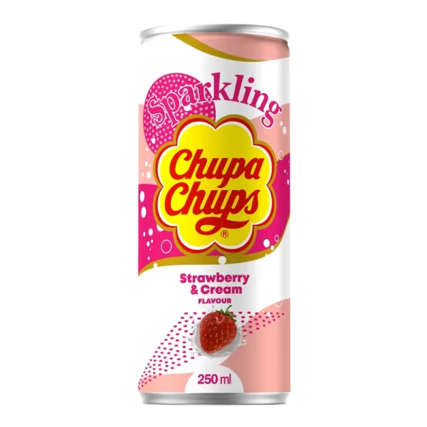 Chupa Chups, gazirano bezalkoholno piće sa ukusom jagode i krema, 250ml