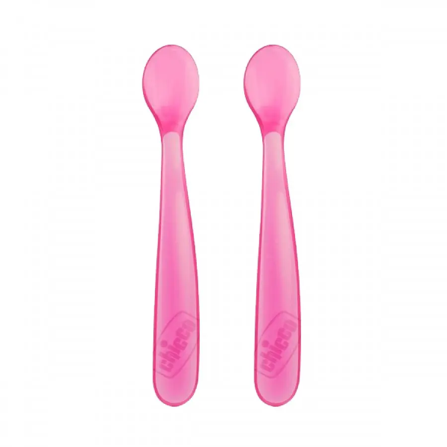 Chicco kašika silikonska roze 6m+ 2