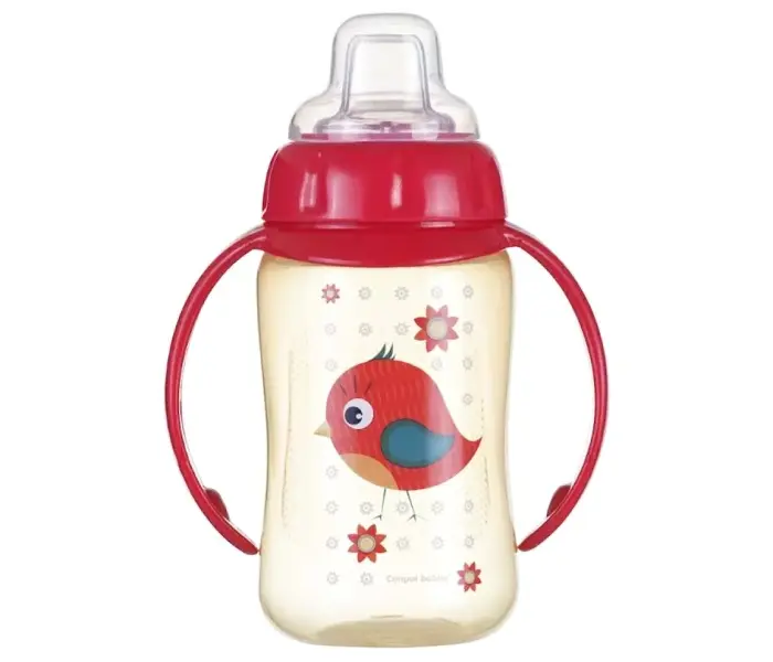 CANPOL Bebi falšica sa ručkama i kljunom 56/512 "Happy Animals - Training" Bird 320ml crvena