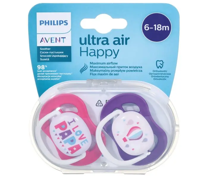 PHILIPS AVENT Varalica STHR Orthod 2/1 roze-ljubičasta