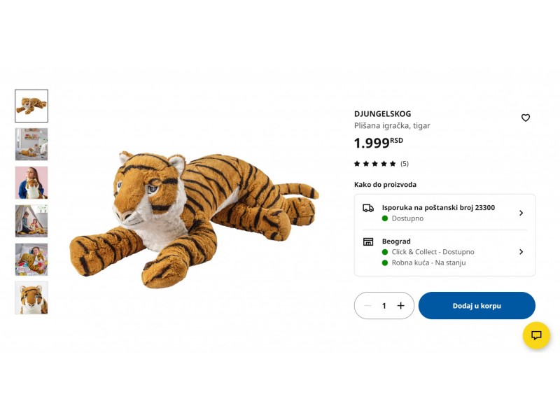 IKEA VELIKI PLIŠANI TIGAR