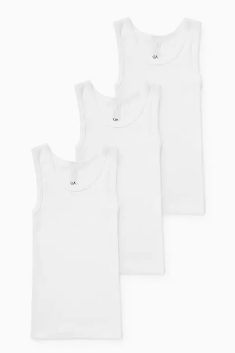 C&A Majice za devojčice, Bez rukava, 3 komada, Bele