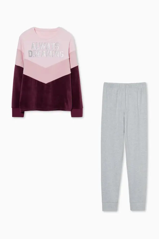 C&A Pidžama za devojčice, Sivo-roze