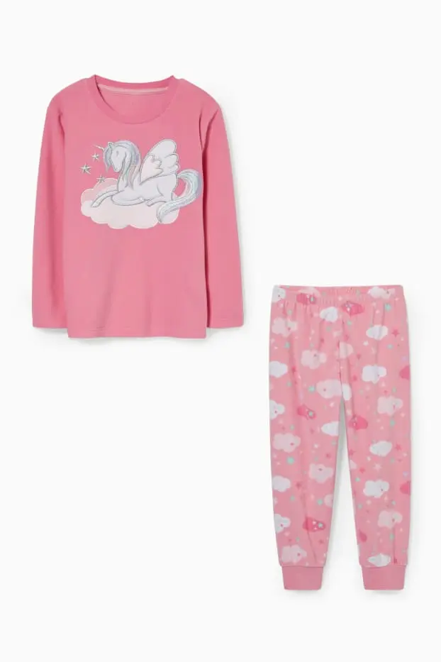 C&A Pidžama za devojčice, Unicorn, Roze