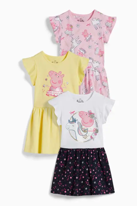 C&A Haljinice za devojčice Pepa Prase, Kratak rukav, 3 komada, Multicolor
