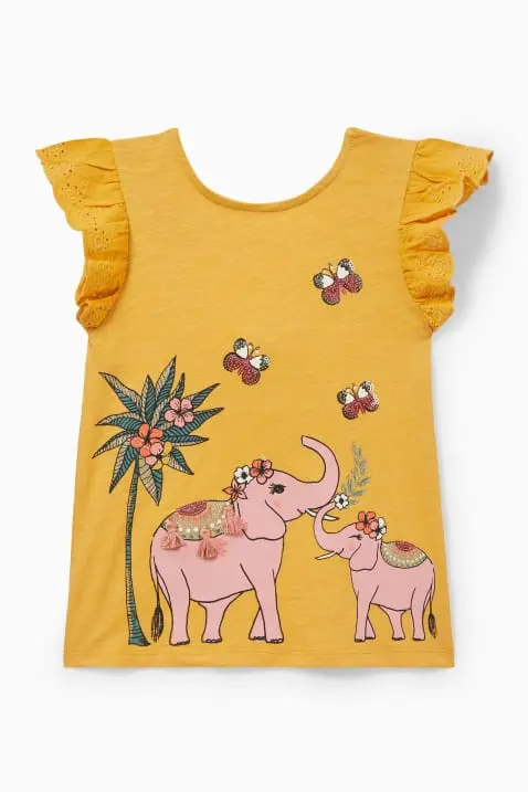 C&A Majica za devojčice, Mašna na leđima, Žuta