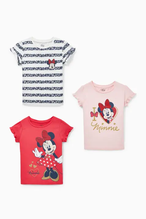 C&A Majice za devojčice Minnie Mouse, 3 komada, Multicolor